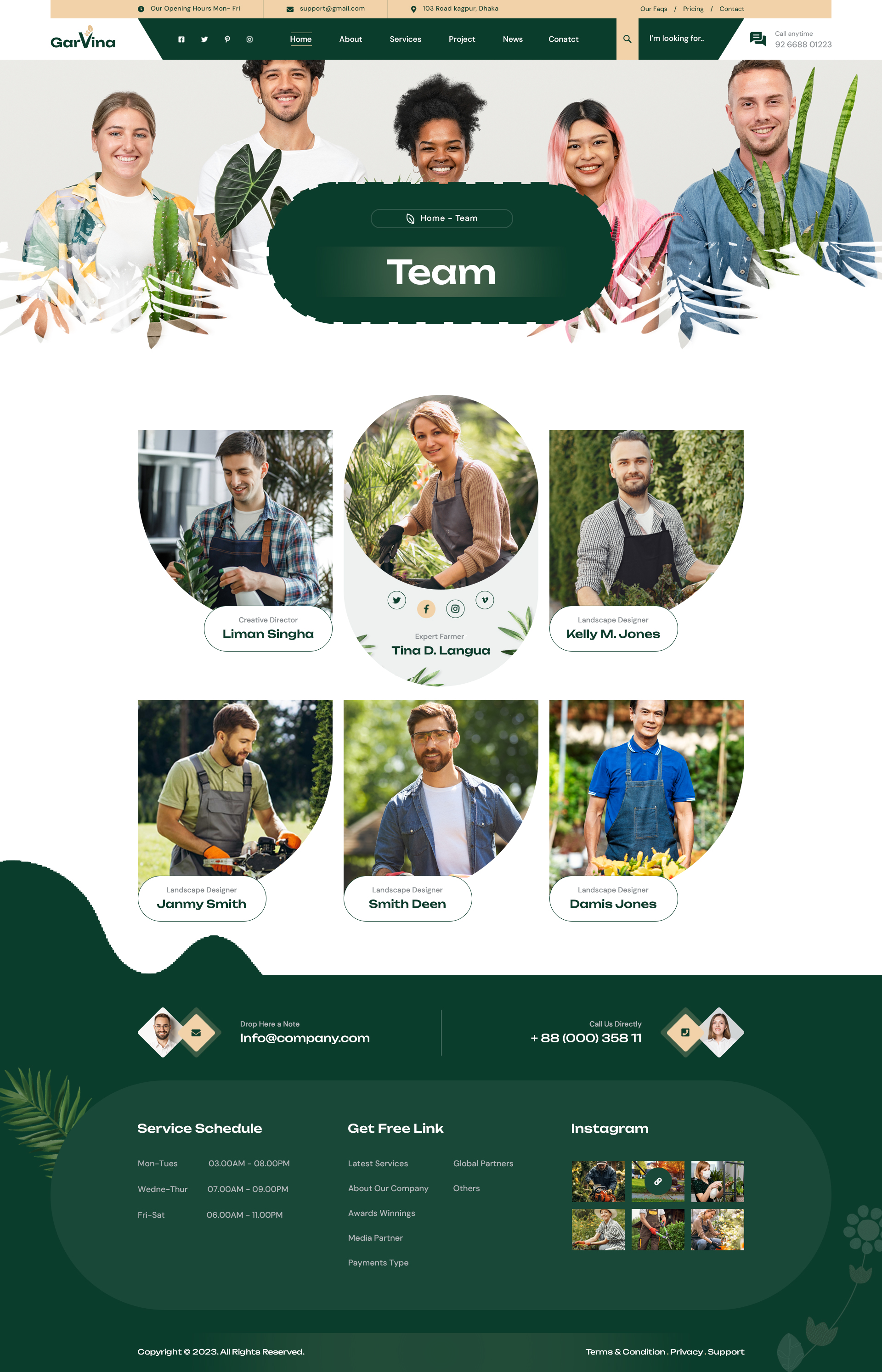 Garvina - Gardening and Landscaping XD Template by Theme-Junction | ThemeForest